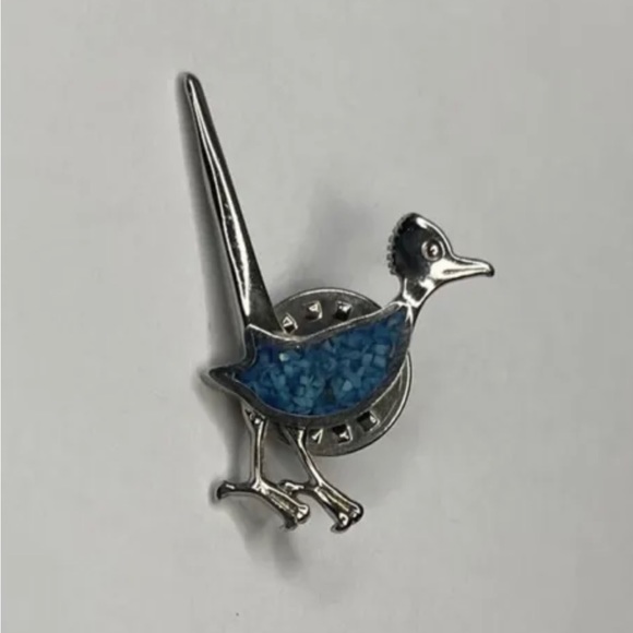 Jewelry | Vintage Roadrunner Lapel Pin Brooch Silver Tone Red Stone ...